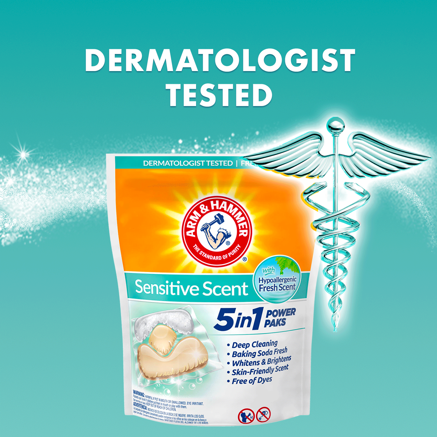 ARM & HAMMER Sensitive Scent, High Efficiency (HE), 5-in-1 Laundry ...